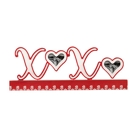 Northlight Heart and Floral Xoxo Valentines Day Photo Frame  4.5 x 12 - Red