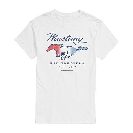 Mens Short Sleeve Mustang Graphic T-Shirt  Medium  White