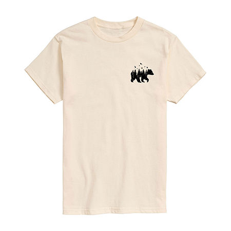 Click here for Mens Short Sleeve Graphic T-Shirt  Small  Beige prices