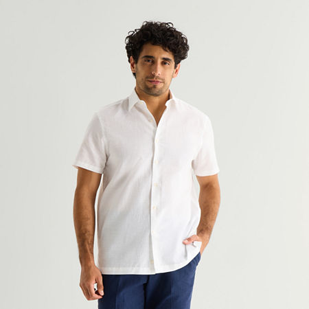 Click here for Stafford Linen Blend Mens Short Sleeve Regular Fit... prices