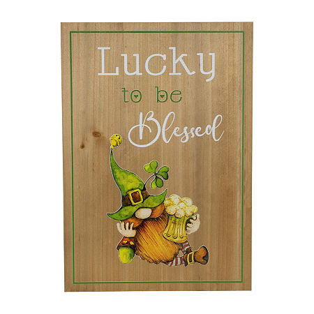 Click here for Northlight 19 Lucky To Be Blessed Wooden Wall Sign... prices