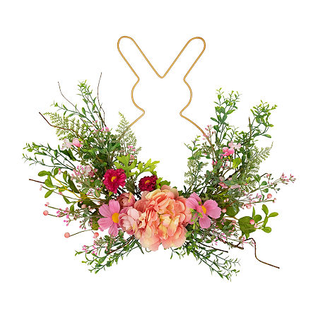 Click here for Northlight 16 Pink Bunny And Peony Mixed Floral Ha... prices