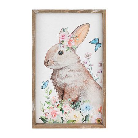 Click here for Northlight 12 Bunny With Flowers Framed Wall Sign... prices