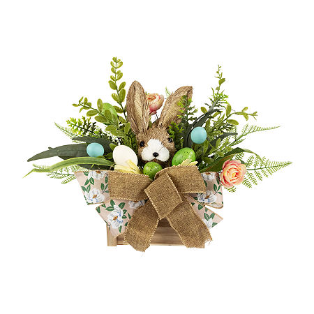 Click here for Northlight 12 Boxed Floral Arrangement With Bunny... prices