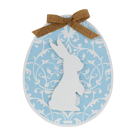Click here for Northlight 10 Blue Egg With Bunny And Burlap Bow W... prices