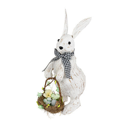 Click here for Northlight 13 Brushed White Rabbit With Basket Eas... prices