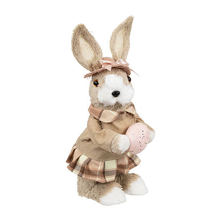 Click here for Northlight 12 Beige Girl Rabbit With Plaid Dress E... prices