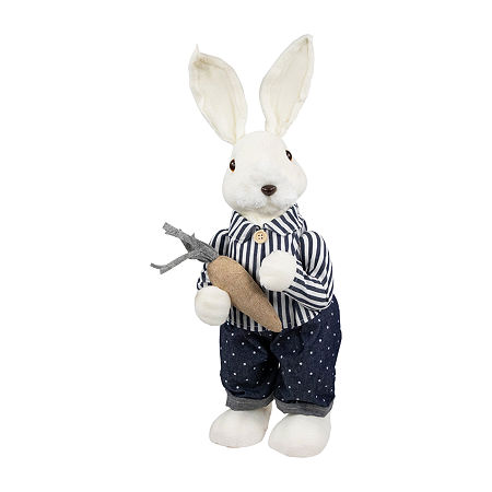 Click here for Northlight 19 Navy Blue Standing Boy Bunny With Ca... prices