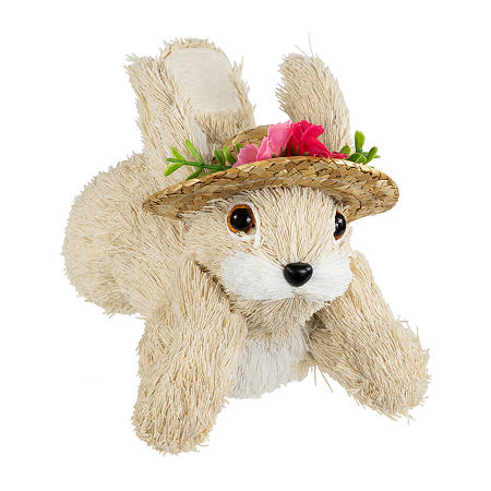 Click here for Northlight 9 Beige Rabbit With Floral Straw Hat Ea... prices