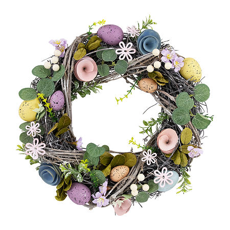 Click here for Northlight 13 Speckled Eggs And Flowers Wreath  On... prices
