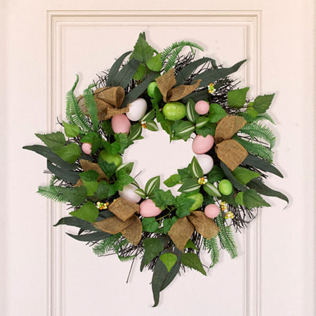 Click here for Northlight 22 Egg And Burlap Ribbon Mixed Foliage... prices
