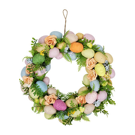 Click here for Northlight 15 Artificial Floral Egg Spring Wreath... prices