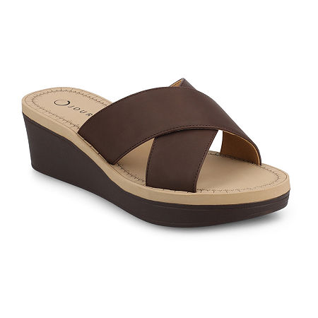 Click here for Journee Collection Womens Biara Wedge Sandals  8 M... prices