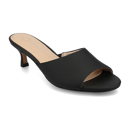Journee Collection Womens Jeylah Kitten Heel Dress Sandals - Black