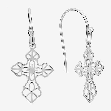 Click here for Silver Treasures Womens Sterling Silver Cross Drop... prices