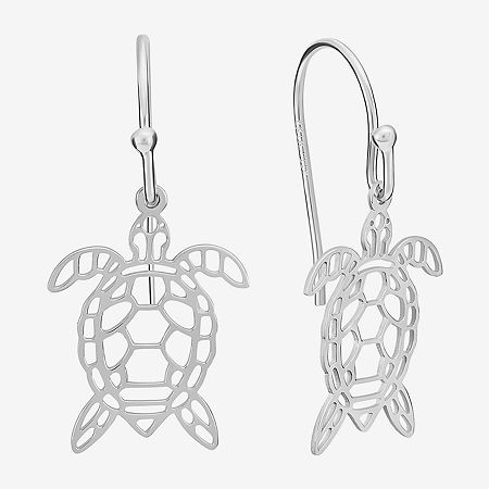 Click here for Athra Sterling Silver Laser Cut Turtle Drop Earrin... prices