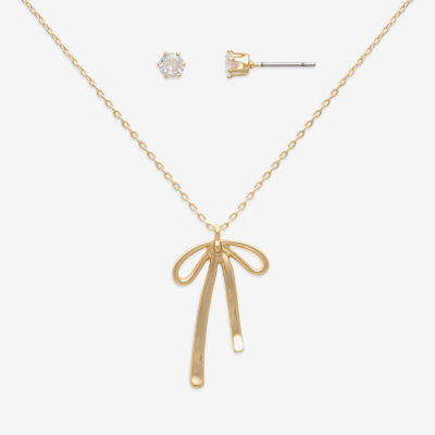 Mixit Womens Cubic Zirconia Bow Hypoallergenic 2-pc. Jewelry Set, Color ...