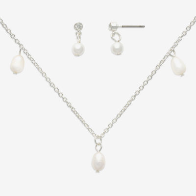 Mixit Womens Glass Hypoallergenic 2-pc. Jewelry Set, Color: Silver ...