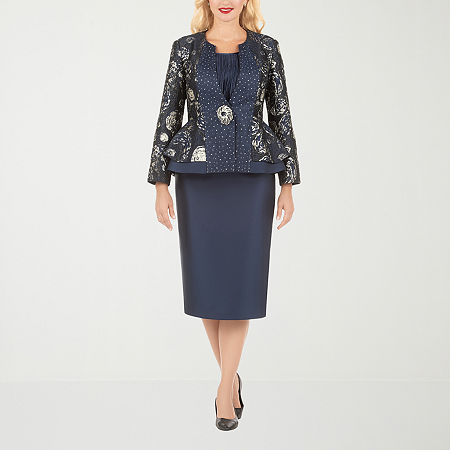 Click here for Giovanna Collection 3-pc. Brocade Skirt Suit-Plus... prices