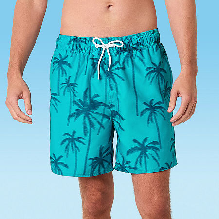 Click here for Arizona Mens Striped Swim Trunks  Medium  Blue prices