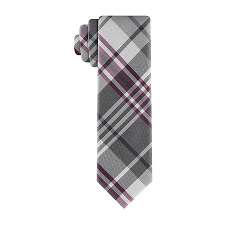Click here for J. Ferrar Plaid Tie  One Size  Silver prices