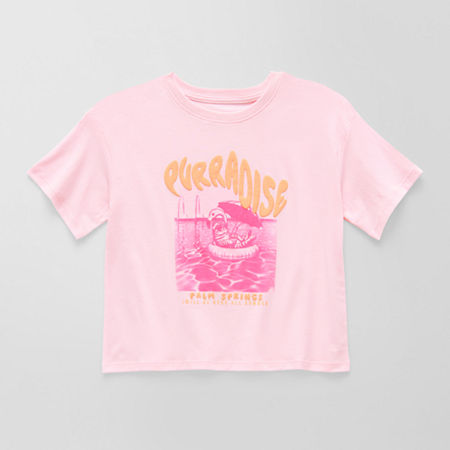 Click here for Thereabouts Boxy Little & Big Kid Girls Crew Neck... prices