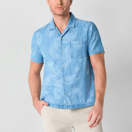 Click here for mutual weave Denim Mens Short Sleeve Camp Shirt  X... prices
