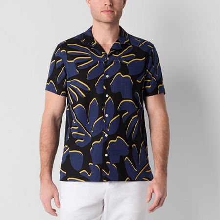 Click here for J. Ferrar Linen Blend Mens Short Sleeve Camp Shirt... prices
