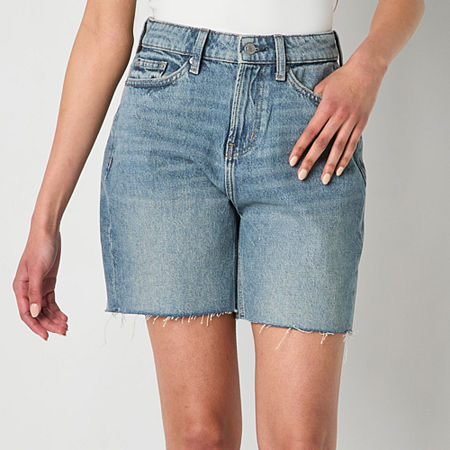 Click here for Arizona Womens Mid Rise-Juniors Denim Short  14  B... prices