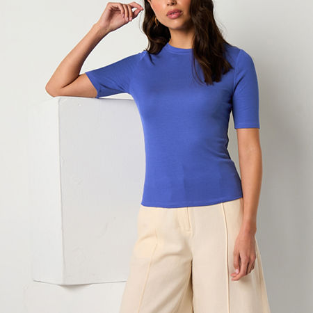 Click here for Worthington Womens Short Sleeve Mock Neck Top  X-s... prices