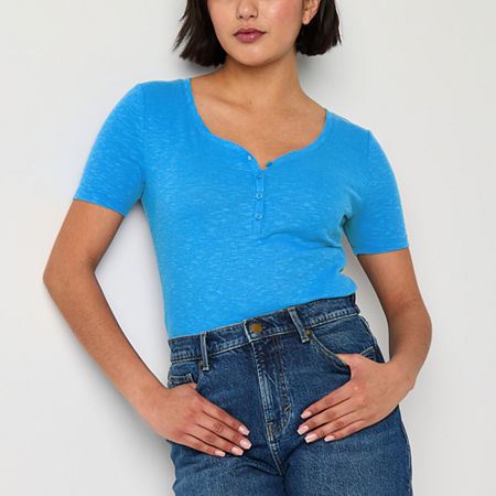 Click here for a.n.a Womens Short Sleeve Ribbed Henley Shirt  Med... prices