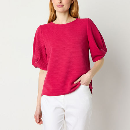 Click here for Liz Claiborne Womens Crew Neck Elbow Sleeve Blouse... prices