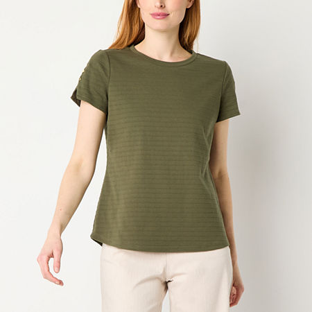 Click here for Liz Claiborne Womens Round Neck Short Sleeve Blous... prices