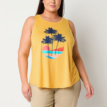 Click here for St. Johns Bay Womens Scoop Neck Sleeveless Plus Ta... prices