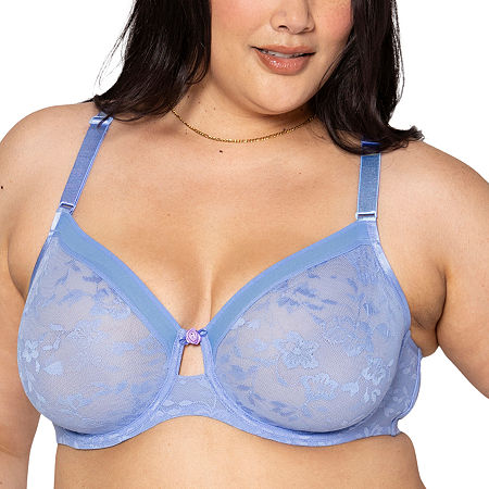 Click here for Curvy Couture No Show Lace Unlined Underwire Bra -... prices