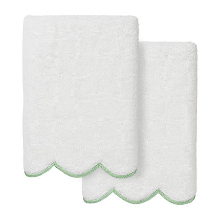 Click here for Linum Home Adornia Scallop Cotton 2-Pc. Hand Towel... prices