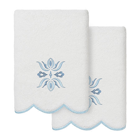Click here for Linum Home Textiles Flower Crest Scallop 2-pc. Emb... prices