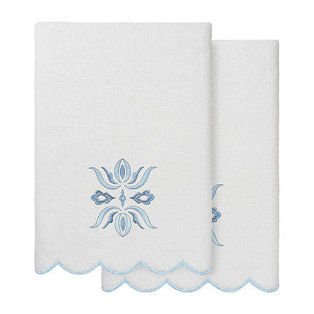 Click here for Linum Home Textiles Flower Crest Scallop 2-pc. Qui... prices