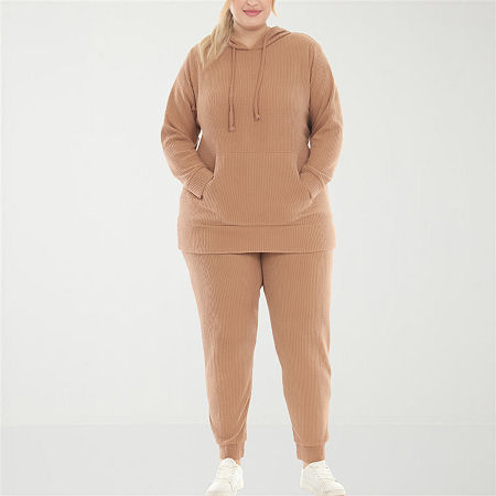 Click here for White Mark Plus Size Super Soft Two Piece Ribbed S... prices