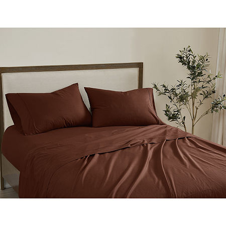 Click here for Brooklyn Loom Solid Cotton Percale 4-Pc. Sheet Set... prices
