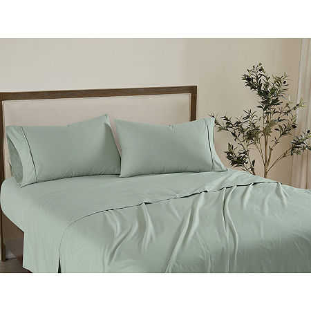 Click here for Brooklyn Loom Solid Cotton Percale 4-Pc. Sheet Set... prices