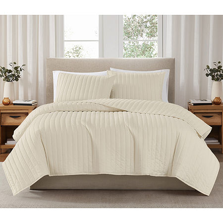 Click here for Brooklyn Loom Solid Cotton Percale Quilt Set  One... prices