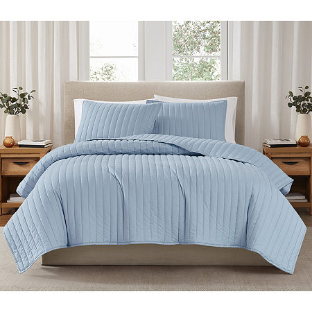 Click here for Brooklyn Loom Solid Cotton Percale Quilt Set  One... prices