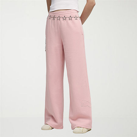 Click here for PUMA Womens Wide Leg High Rise Relaxed Fit Sweatpa... prices