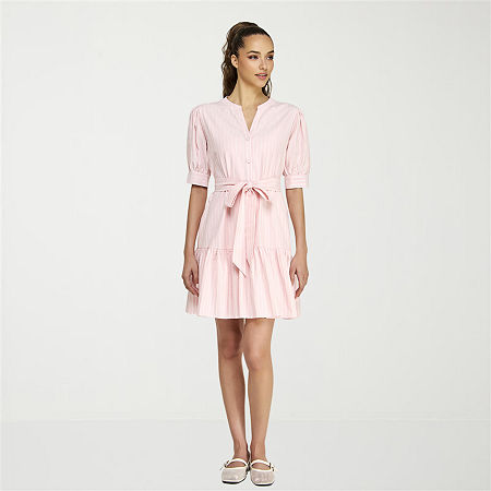 Click here for belle vie Womens Elbow Sleeve Striped Shirt Dress... prices