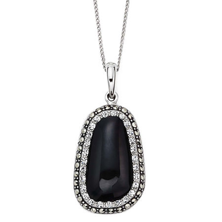 Click here for Genuine Onyx and Marcasite Sterling Silver Pendant... prices