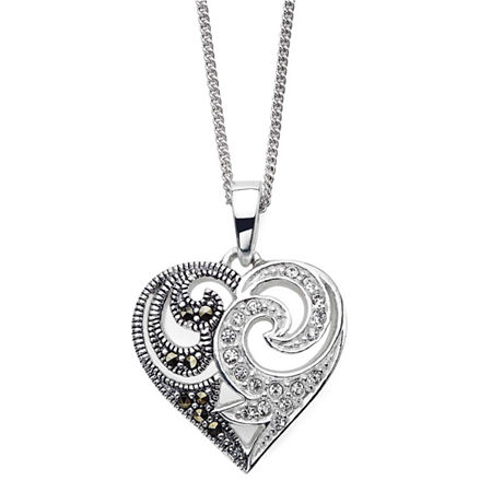 Click here for Marcasite and Crystal Sterling Silver Heart Pendan... prices