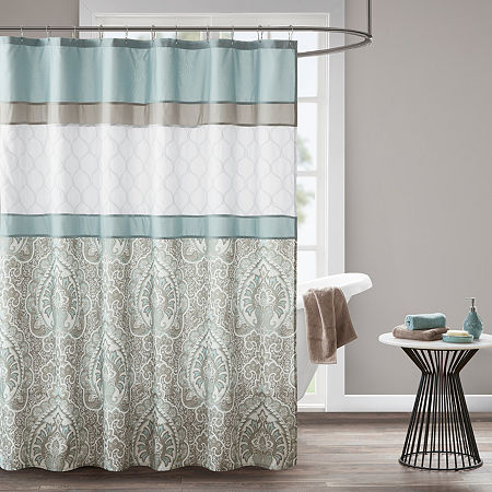 510 Design Shawnee Embroidered Shower Curtain  72 x 72 - Light Blue