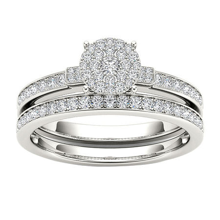Click here for 1/2 CT.T.W. Natural Diamond Cluster 10K White Gold... prices