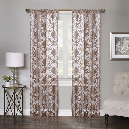 Click here for Regal Home Lombardi Floral Rod Pocket Sheer Single... prices